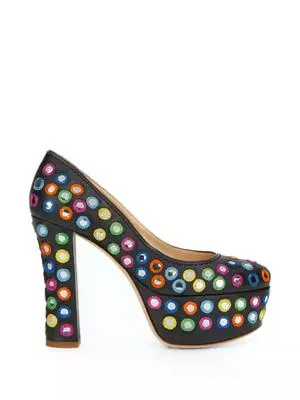 Moschino Embellished Platform Pumps - Black
