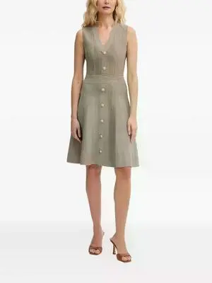 Guess Ribbed Knit Sleeveless Midi Dress - Neutrals