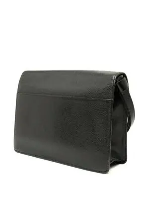 LOUIS VUITTON Taiga Leather Selenga Clutch Bag - Black