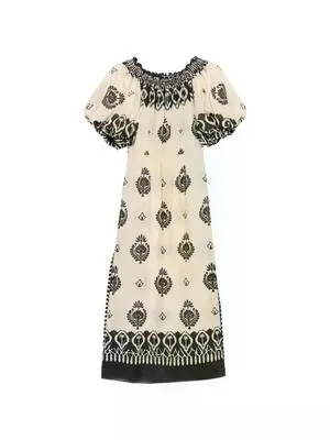Johanna Ortiz Off-shoulder Printed Midi Dress - Neutrals