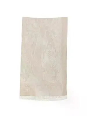 Etro Paisley-pattern Fringed Scarf - Neutrals