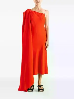 Balenciaga Draped Asymmetric Dress - Red