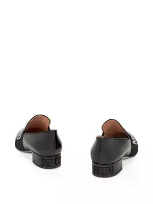 Moschino Crystal-embellished Logo Plaque Pumps