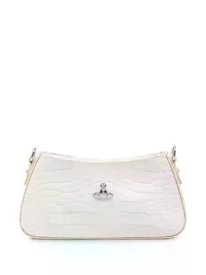 VIVIENNE WESTWOOD Vivienne Westwood Orb Croc-Effect Shoulder Bag Neutrals