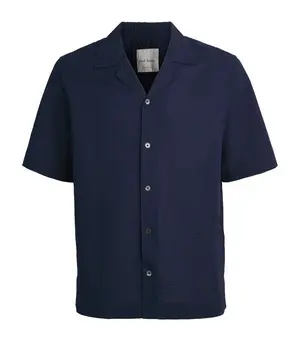 Paul Smith Cotton Seersucker Shirt - Navy