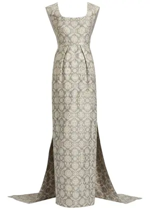Huishan Zhang Patsy Floral Jacquard Gown - Grey