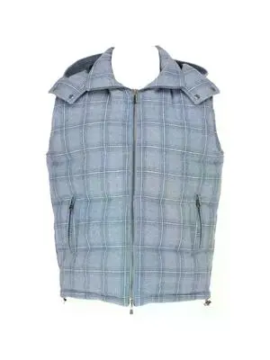 Isaia Check-pattern Hooded Gilet