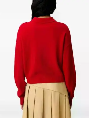 Claudie Pierlot V-neck Wool Jumper With Shirt Collar