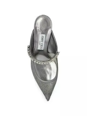 JIMMY CHOO Bing Crystal-embellished Mesh Mules
