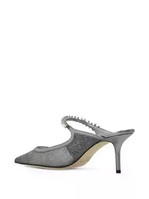 JIMMY CHOO Bing Crystal-embellished Mesh Mules