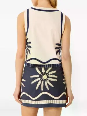 MARIE OLIVER Orlee Embroidered Cotton Skirt - Blue
