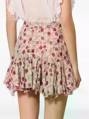 MARANT ETOILE Daneen Printed Cotton Voile Skirt - Neutrals