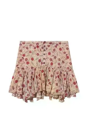 MARANT ETOILE Daneen Printed Cotton Voile Skirt - Neutrals