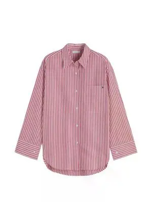 Tommy Hilfiger Vertical-stripe Shirt With Chest Pocket - Red