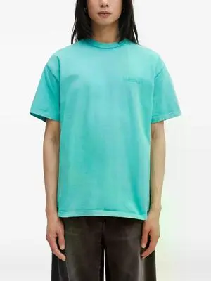 NO PROBLEMO Logo-embroidered Straight Fit T-shirt - Blue