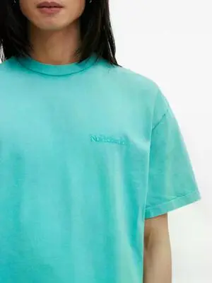 NO PROBLEMO Logo-embroidered Straight Fit T-shirt - Blue
