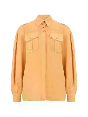 Alberta Ferretti Lace-detail Pocket Shirt - Orange