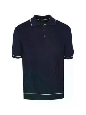 TOMBOLINI Ribbed-knit Tipped Polo Shirt