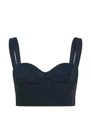 Moschino Sweetheart Neck Crop Top - Blue