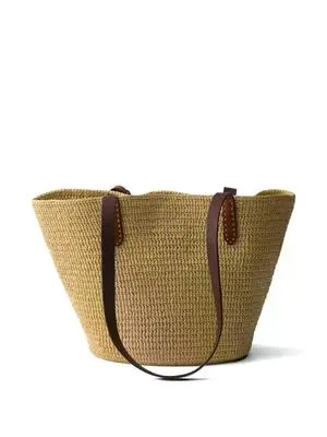 Prada Medium Crochet And Leather Tote Bag
