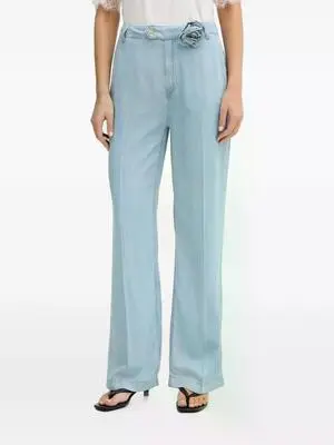 BLUGIRL Floral Appliqué Wide-leg Jeans - Blue