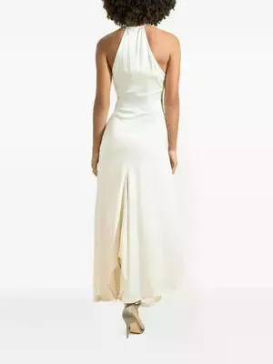 Victoria Beckham Halterneck Draped Maxi Dress