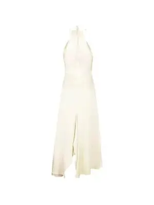 Victoria Beckham Halterneck Draped Maxi Dress