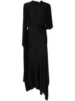 Stella McCartney Cape-sleeve Asymmetric Maxi Dress