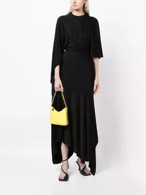 Stella McCartney Cape-sleeve Asymmetric Maxi Dress