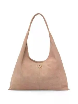 BLAUER. Calf Suede Logo Plaque Tote Bag - Neutrals