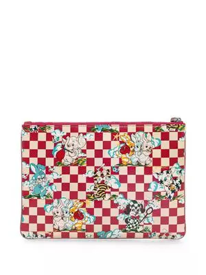 Kenzo Cartoon Check-pattern Animal-print Pouch