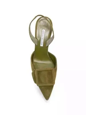 Manolo Blahnik Maysli Buckle-detail Heeled Pumps - Green