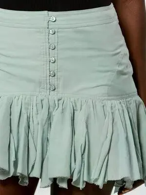 MARANT ETOILE Daneen Skirt With Decorative Buttons And Godets - Green