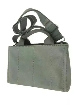 Prada Small Canvas Logo Satchel - Grey