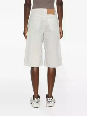 HAIKURE Becky Logo-patch Wide-leg Denim Shorts - Grey