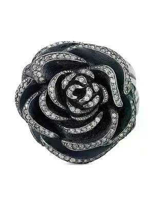 KING BABY STUDIO Sterling Pavé Cubic Zirconia Rose Ring - Silver