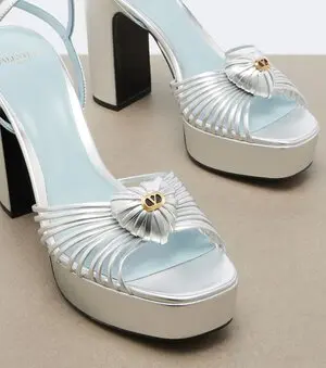 Valentino Garavani Cour Royal Platform Sandals - Silver