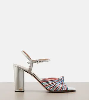 Valentino Garavani Metallic Leather Sandals - Silver