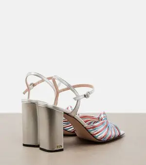 Valentino Garavani Metallic Leather Sandals - Silver