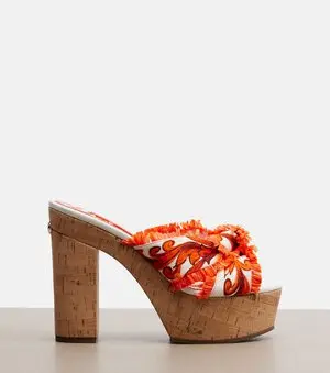 Dolce & Gabbana Majolica Brocade Platform Sandals