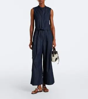 Max Mara Denim Wide Leg Jumpsuit