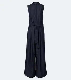 Max Mara Wide-leg Denim Jumpsuit - Blue