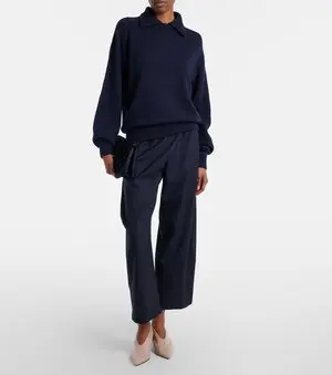 Khaite Jackson Wool And Cashmere Polo Sweater