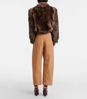 Chloé Cropped Barrel-leg Cotton Pants