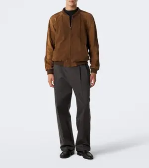 THE ROW Ramiro Suede Bomber Jacket