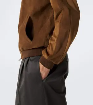 THE ROW Ramiro Suede Bomber Jacket