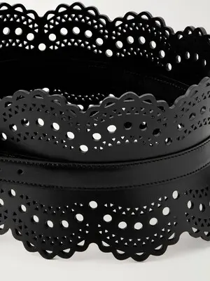 Alaïa Vienne Laser-cut Leather Waist Belt - Black
