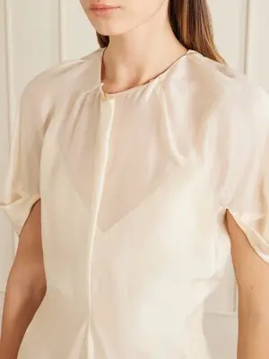 Khaite Ria Silk-blend Midi Dress - Neutrals