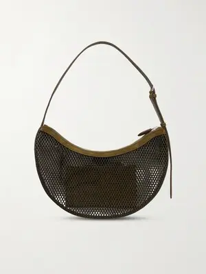 Alaïa Demi Lune Mesh Shoulder Bag - Green