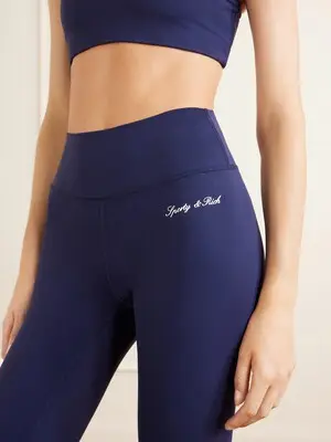 SPORTY & RICH Embroidered Jersey Leggings - Blue